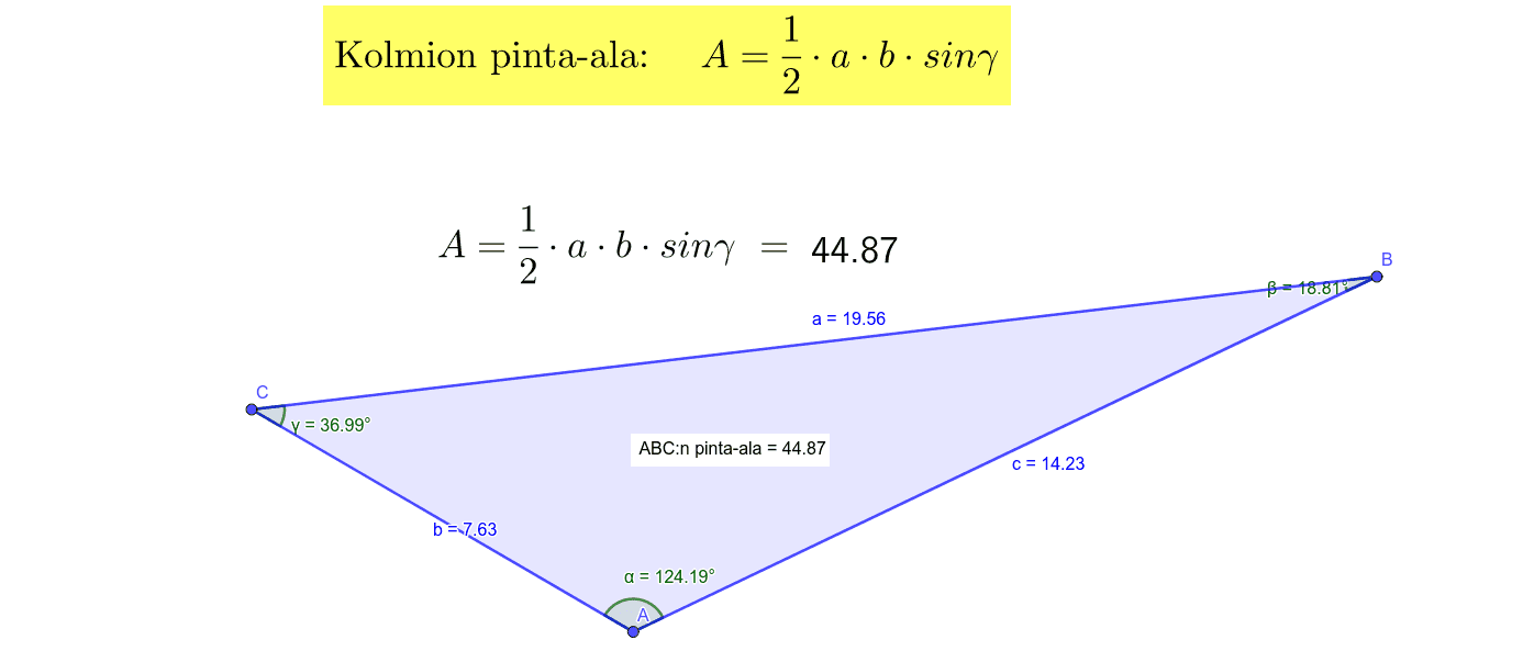 Kolmion pinta-ala – GeoGebra