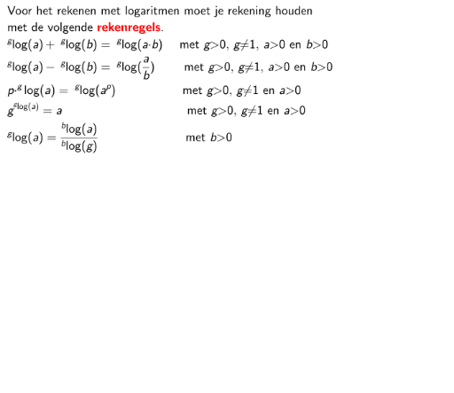 Rekenregels voor logaritmen – GeoGebra