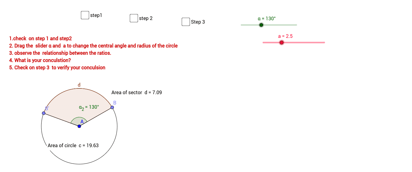 Area of a sector – GeoGebra
