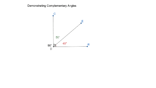 Demonstrating Complementary Angles – GeoGebra