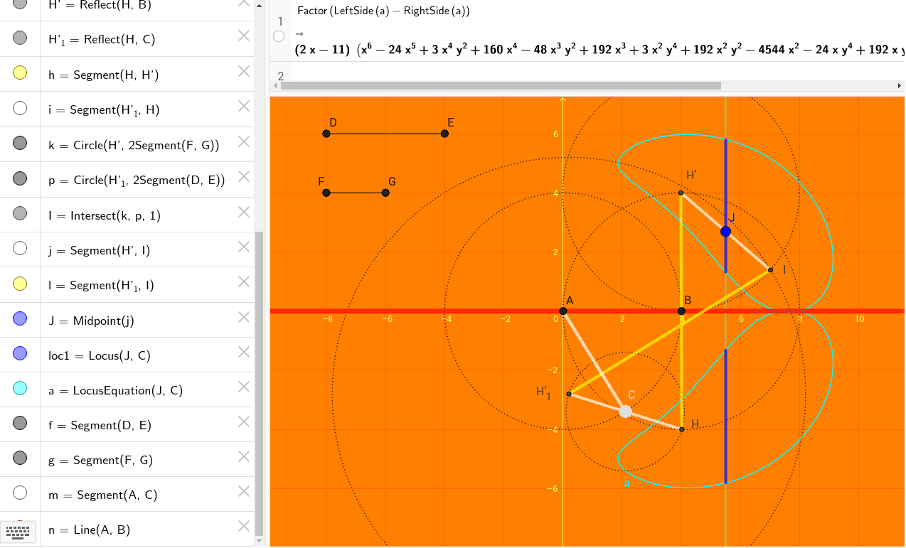 Hart's inversor – GeoGebra