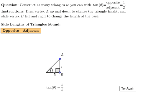 MT3-03-P2a-XT1 Explore the Tangent Ratio in Triangles – GeoGebra
