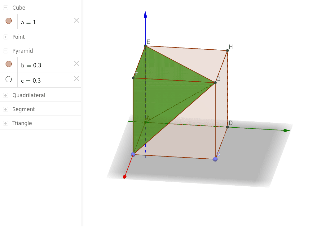 Math 3/4 #13 - Pyramids Insided Cube – GeoGebra
