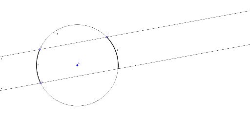 Parallel Lines Through a Circle Construction – GeoGebra