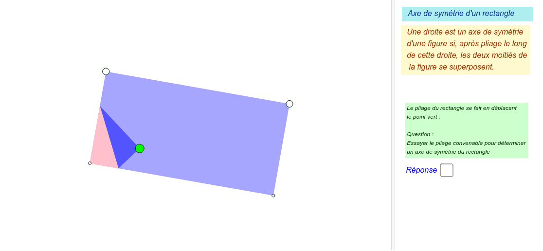 Axe de symétrie d'un rectangle par pliage – GeoGebra