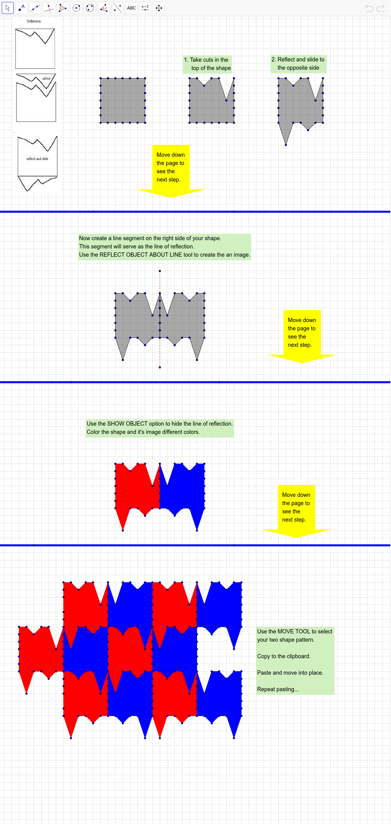 Tessellations Using Reflection – GeoGebra