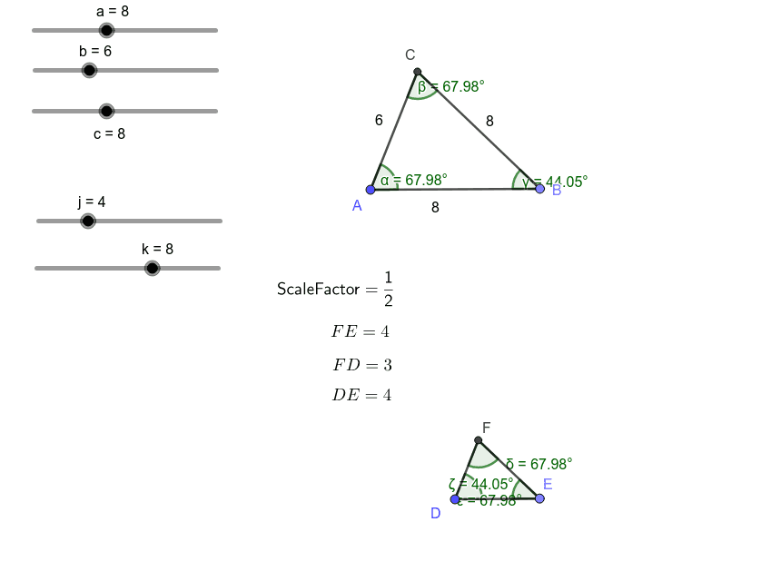Scaled Triangles – GeoGebra