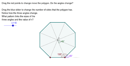 Interior and exterior angles in regular polygons – GeoGebra
