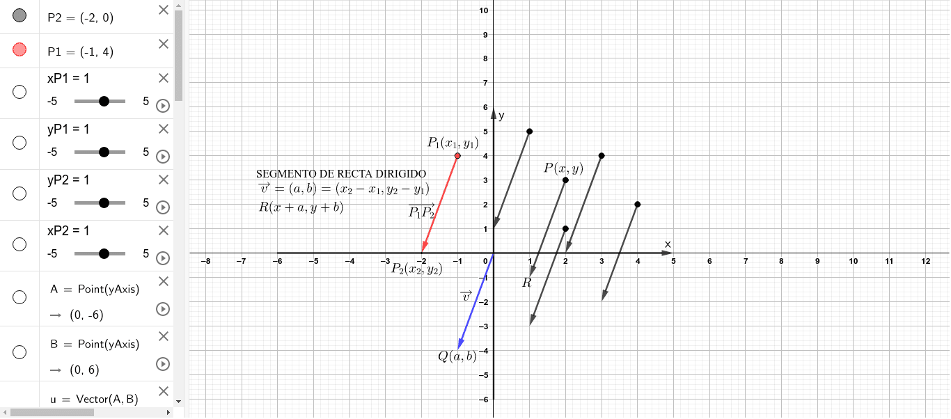 Segmento de recta dirigido – GeoGebra