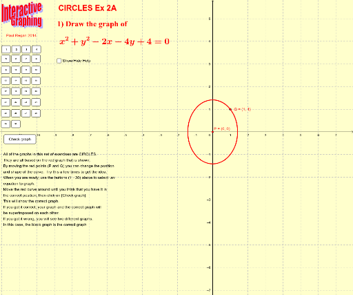 Interactive Graphing Circles Ex 2A – GeoGebra