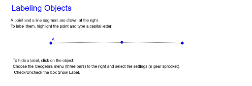 Labeling Objects – GeoGebra