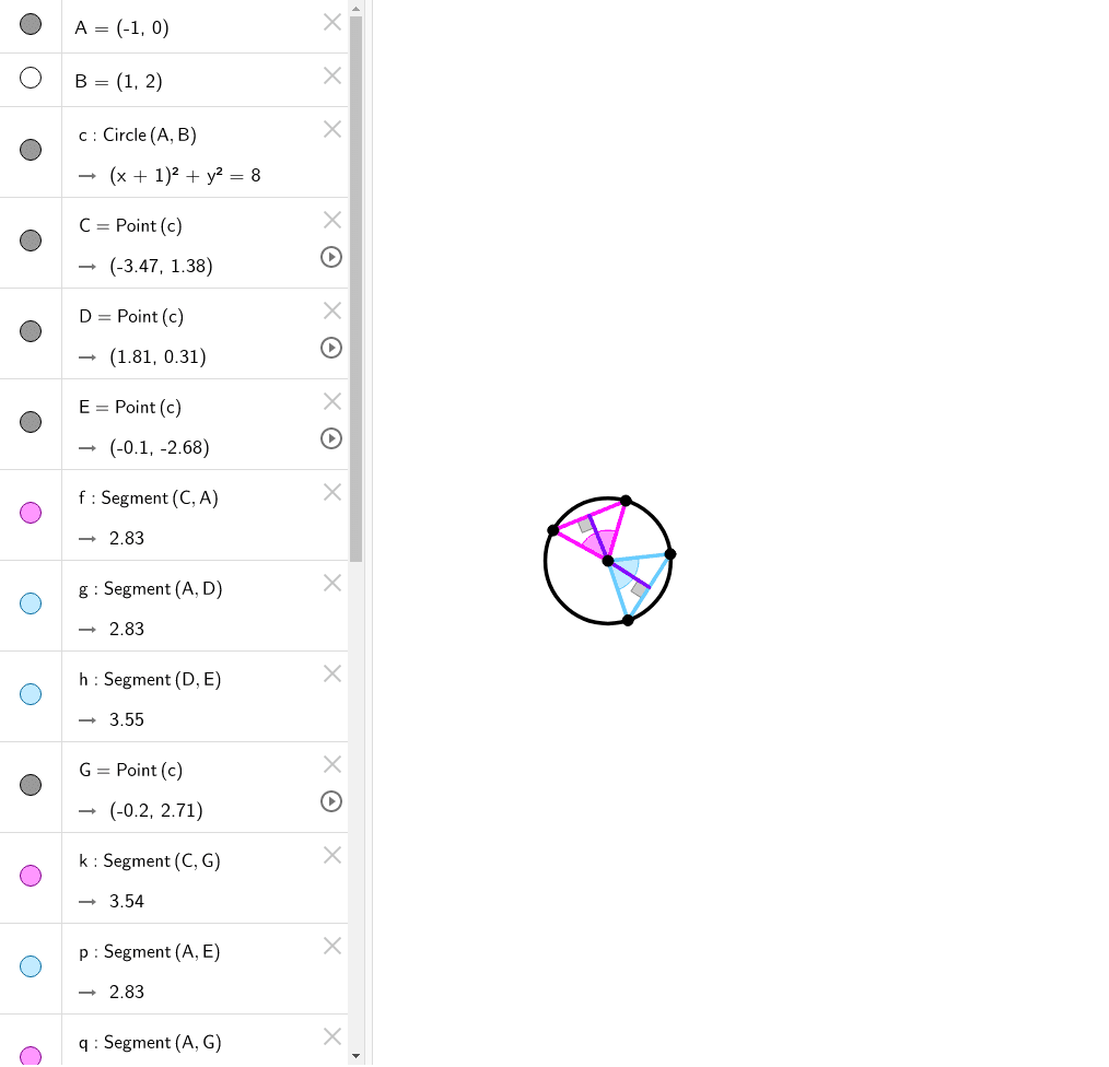 Equal Chords Equal Angles – GeoGebra