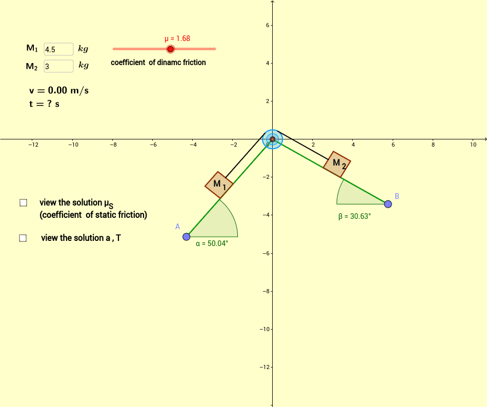 Double inclined plane – GeoGebra