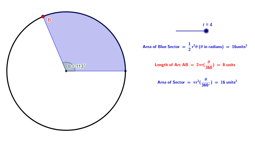 Area of Sector – GeoGebra
