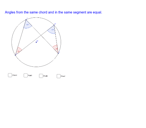 Angles in the same segment – GeoGebra