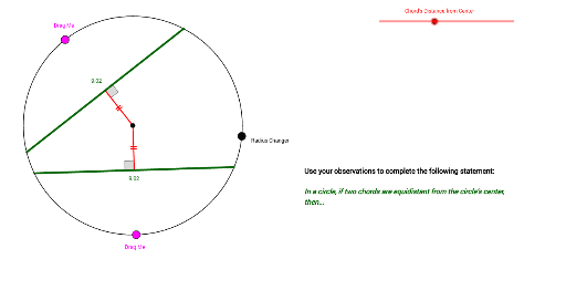 Chords Equidistant from Circle's Center – GeoGebra