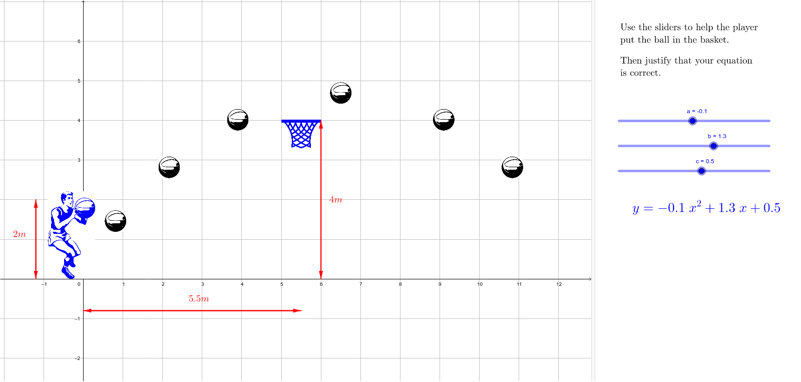 Basketball Shot Quadratic Desmos at Lauren Beeston blog