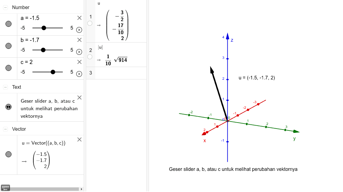 Vektor di R3 – GeoGebra