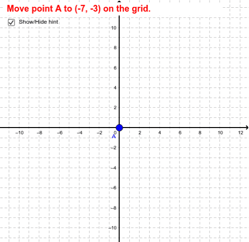 Practice locating points on coordinate plane – GeoGebra