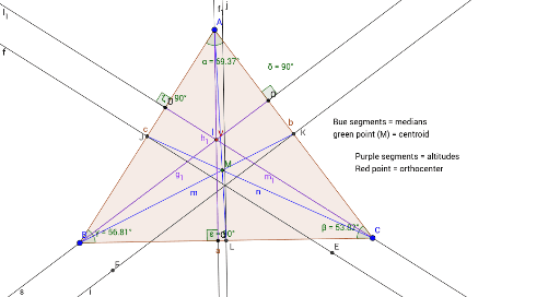 Medians, Centroid, Altitudes, and Orthocenter – GeoGebra