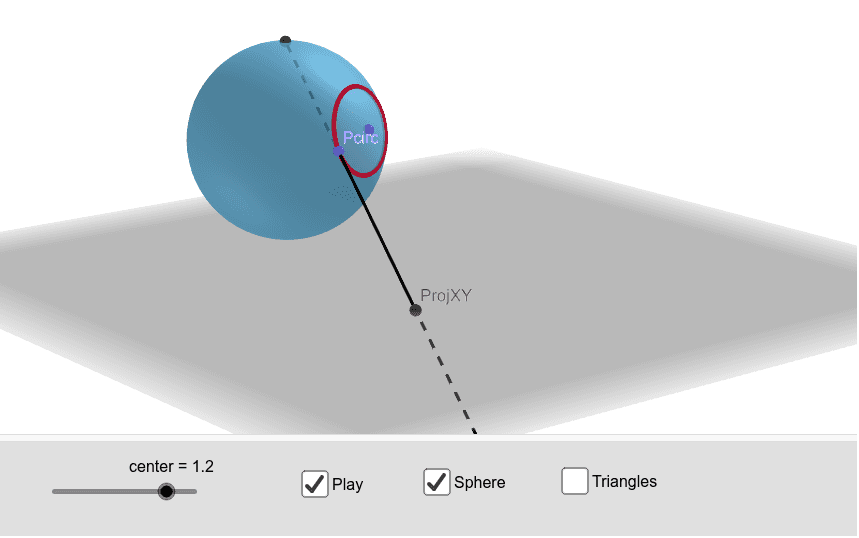 Stereographic projection: Circles to Circles – GeoGebra