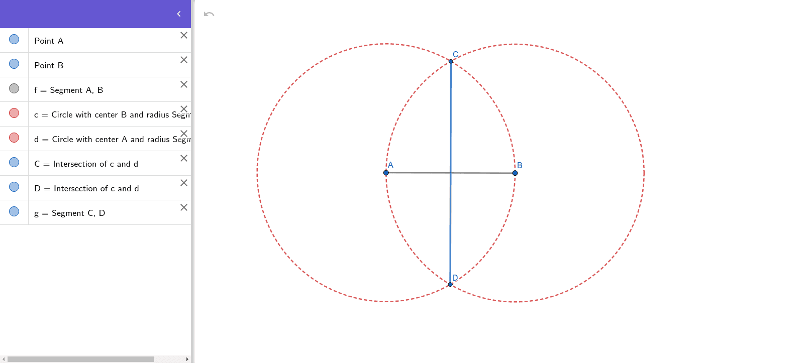 Line segment perpendicular to given line segment – GeoGebra