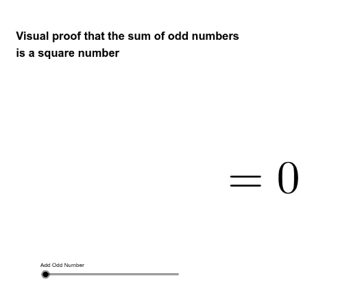Visual Proof Of Sum Of Odd Numbers GeoGebra
