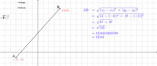 Distance formula – GeoGebra
