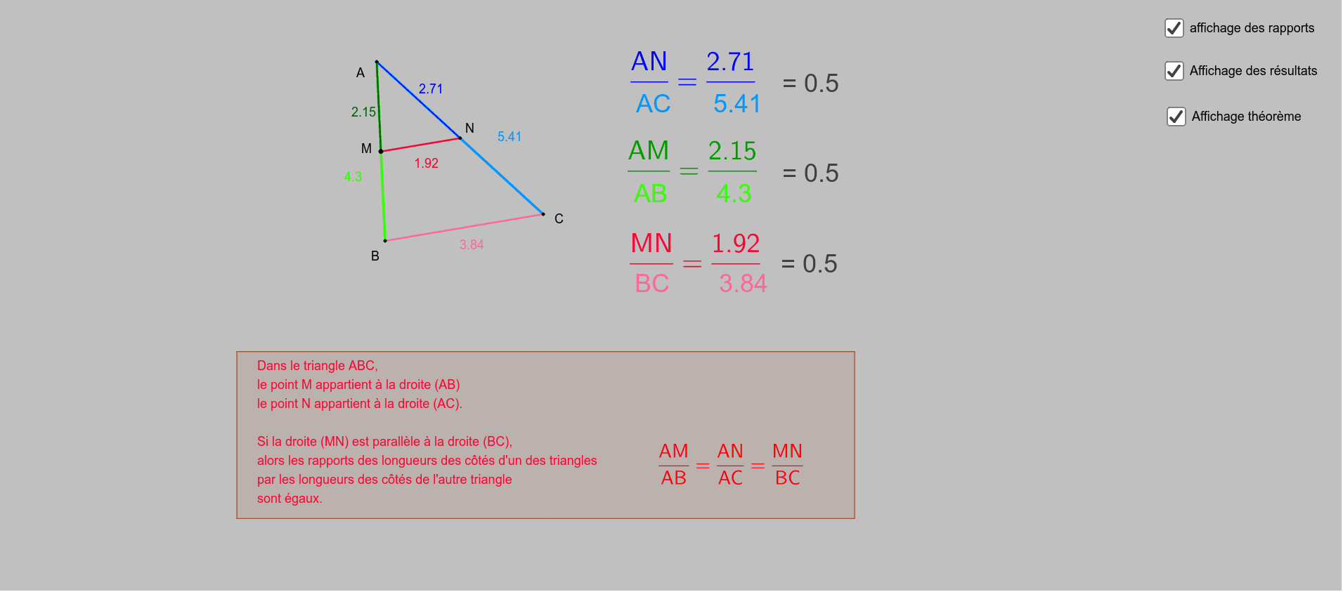 Thalès – GeoGebra