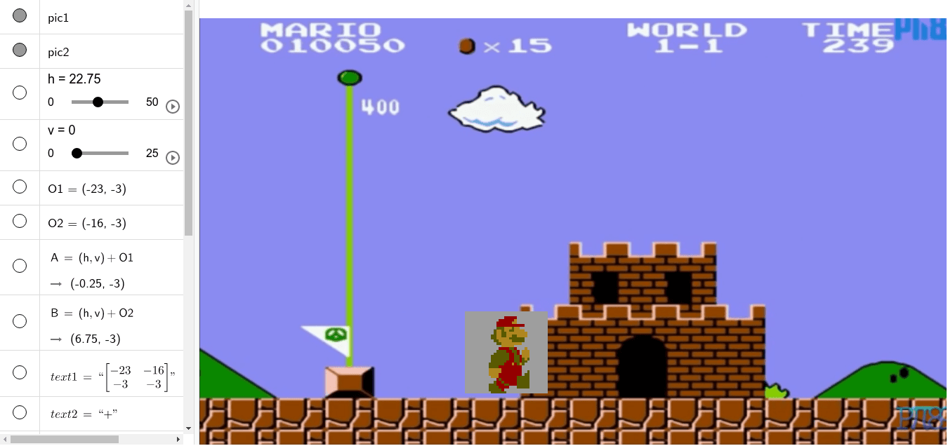 Super mario and matrices – GeoGebra