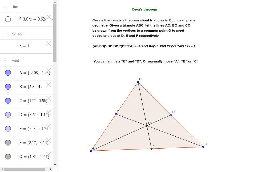 Ceva's theorem – GeoGebra