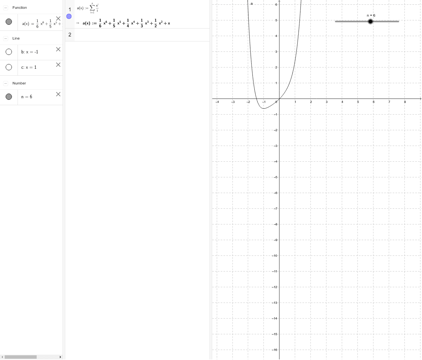Convergence of Power Series – GeoGebra