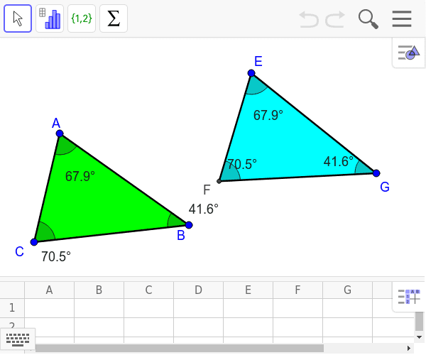 Triangles semblables – GeoGebra
