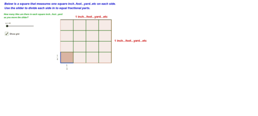 Partitioning a Square Unit Tile – GeoGebra