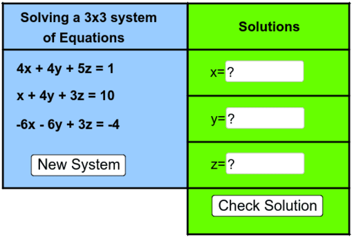 Solving 3x3 Systems Practice – GeoGebra