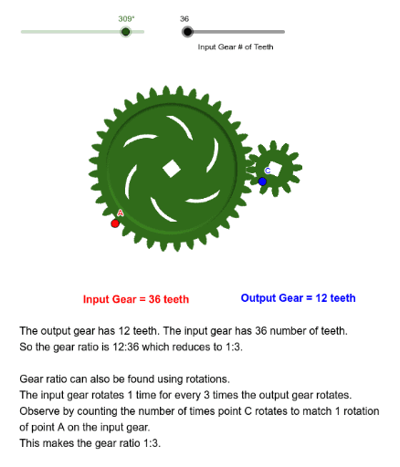 Gear Ratio Demo – GeoGebra