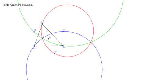 Intersection point of three circles II – GeoGebra