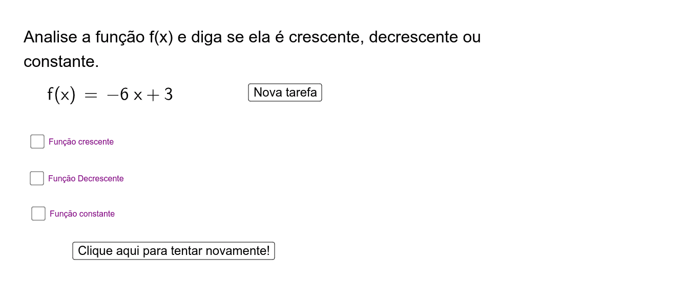 Atividade Sobre Função Do 1º Grau Determinar Se é Crescente