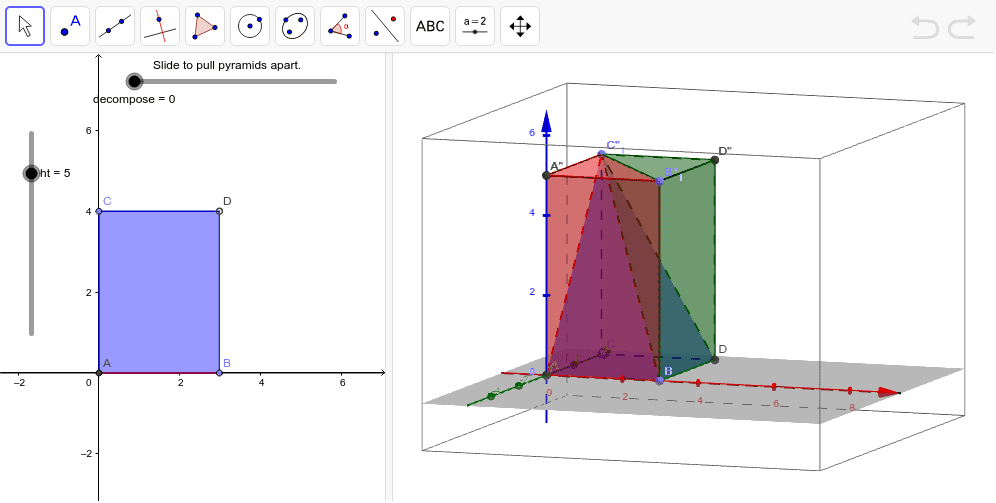 Pyramids in Prism – GeoGebra