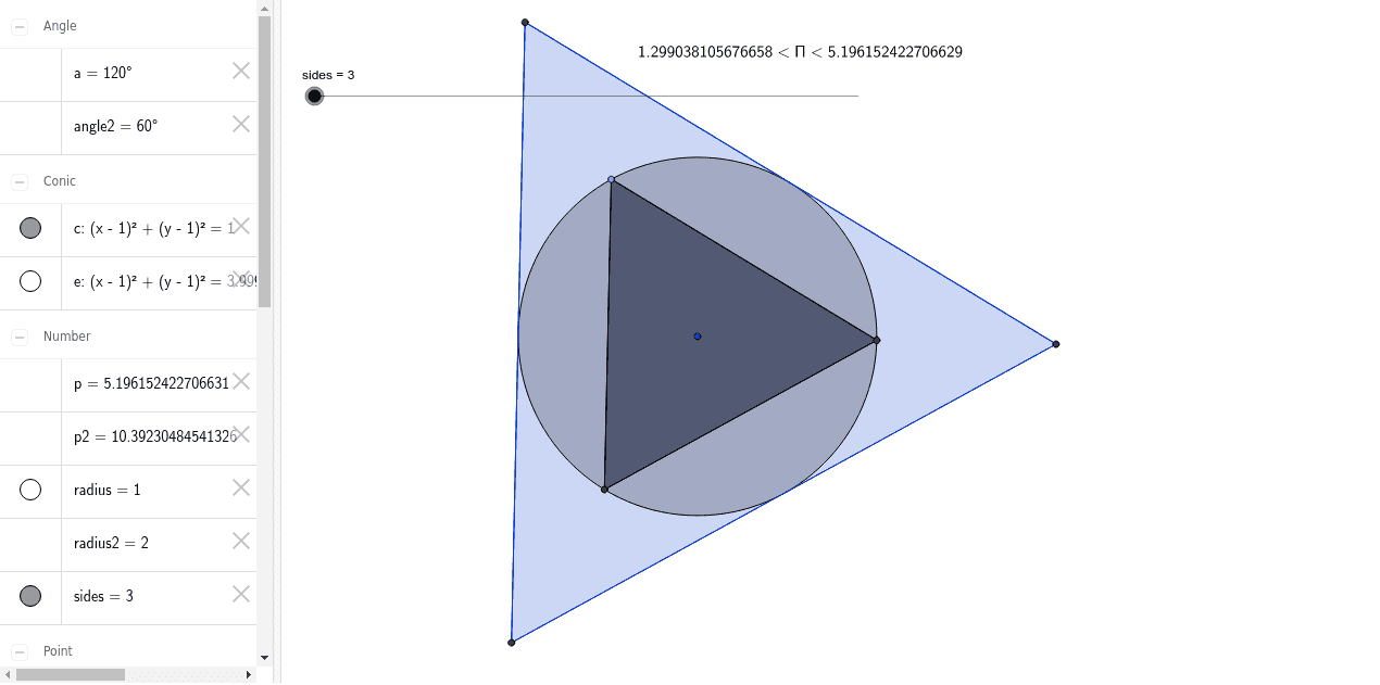 Archimedes Approximation Of Pi – Geogebra