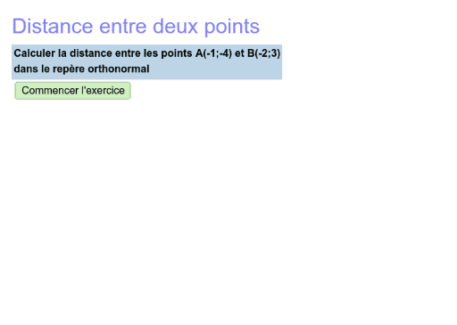 Calcul de distance entre deux points – GeoGebra
