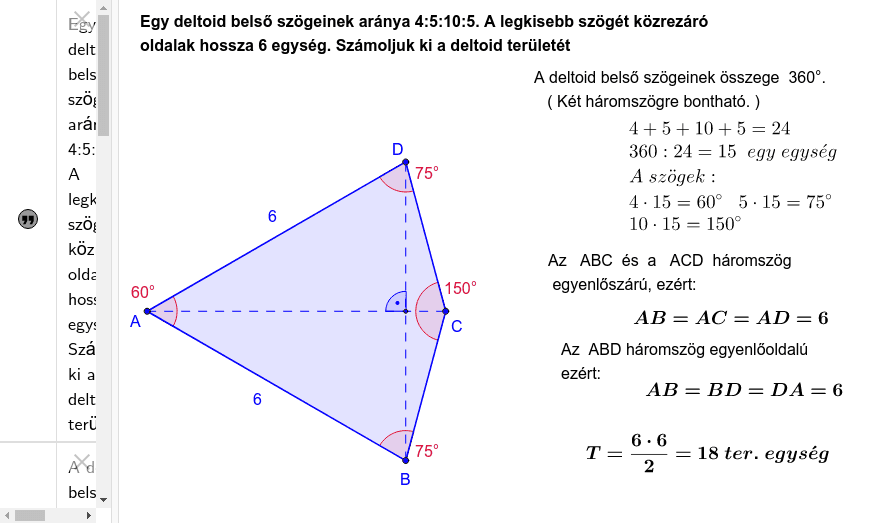 Deltoid - terület – GeoGebra