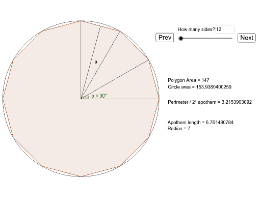 Yet another Regular Polygon in a circle applet – GeoGebra