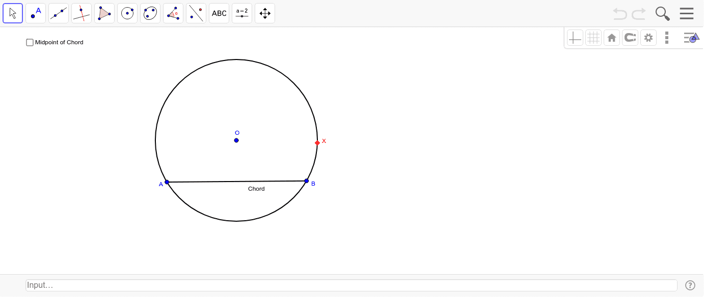 Centre to Midpoint of Chord – GeoGebra