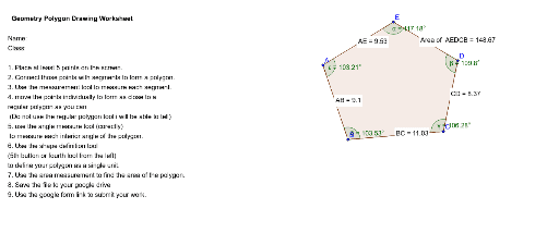 Geometry Polygon Drawing Worksheet – GeoGebra