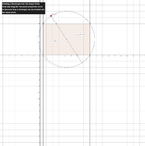 Dividing a Rectangle Into Two Equal Parts – GeoGebra