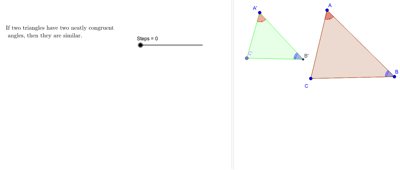Triangle similarity: Definition, criteria and demonstrations – GeoGebra