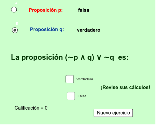 Ejercicios sobre proposiciones lógicas – GeoGebra