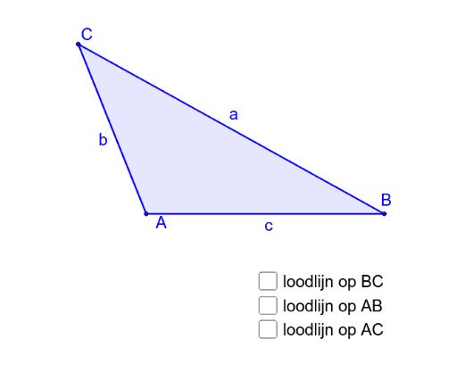 III.3 Sinusregel en cosinusregel in stomphoekige driehoek – GeoGebra
