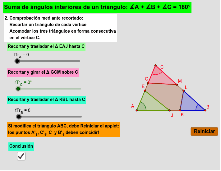 Ángulos en el triángulo – GeoGebra